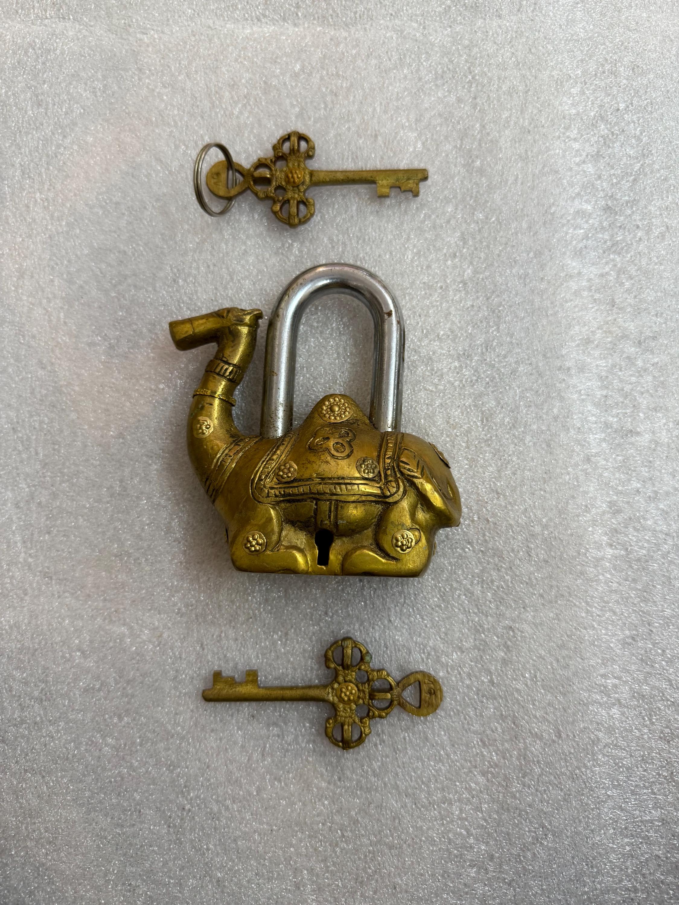 Brass Camel Lock, Vintage Safety Lock, Camel Shaped Lock, Vintage ...