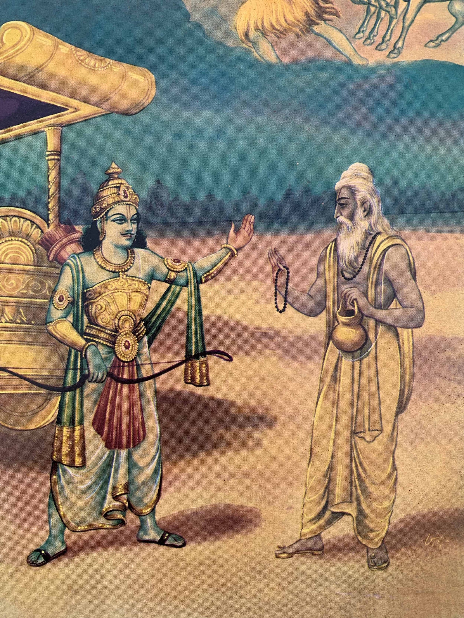 Arjun Dronacharya Photo A Scene From Mahabharat Indian Hindu - Etsy