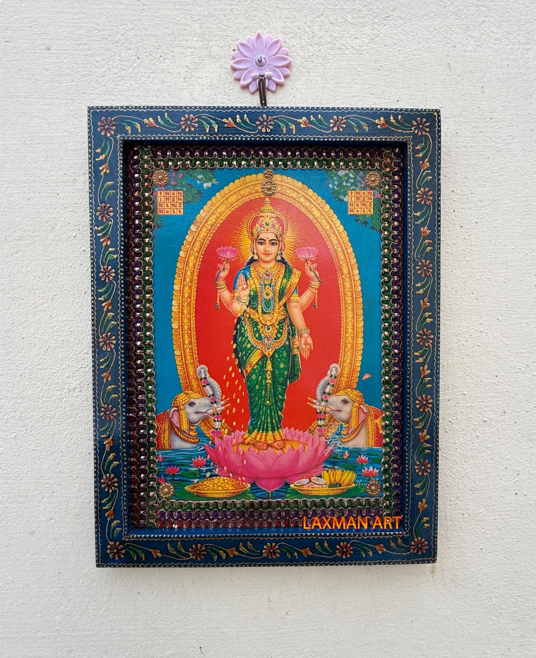 Lakshmi Frame, Laxmi Mata Vintage Photo Frame, Indian Gods Deity Photo ...