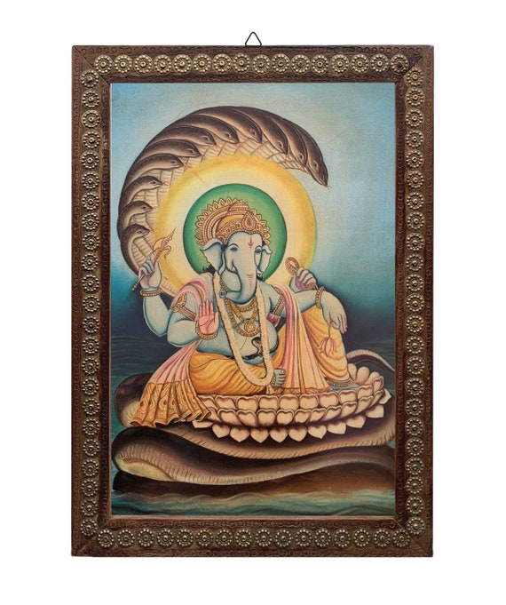 Ganpati Vintage Photo Picture Frame Indian Deities Old | Etsy