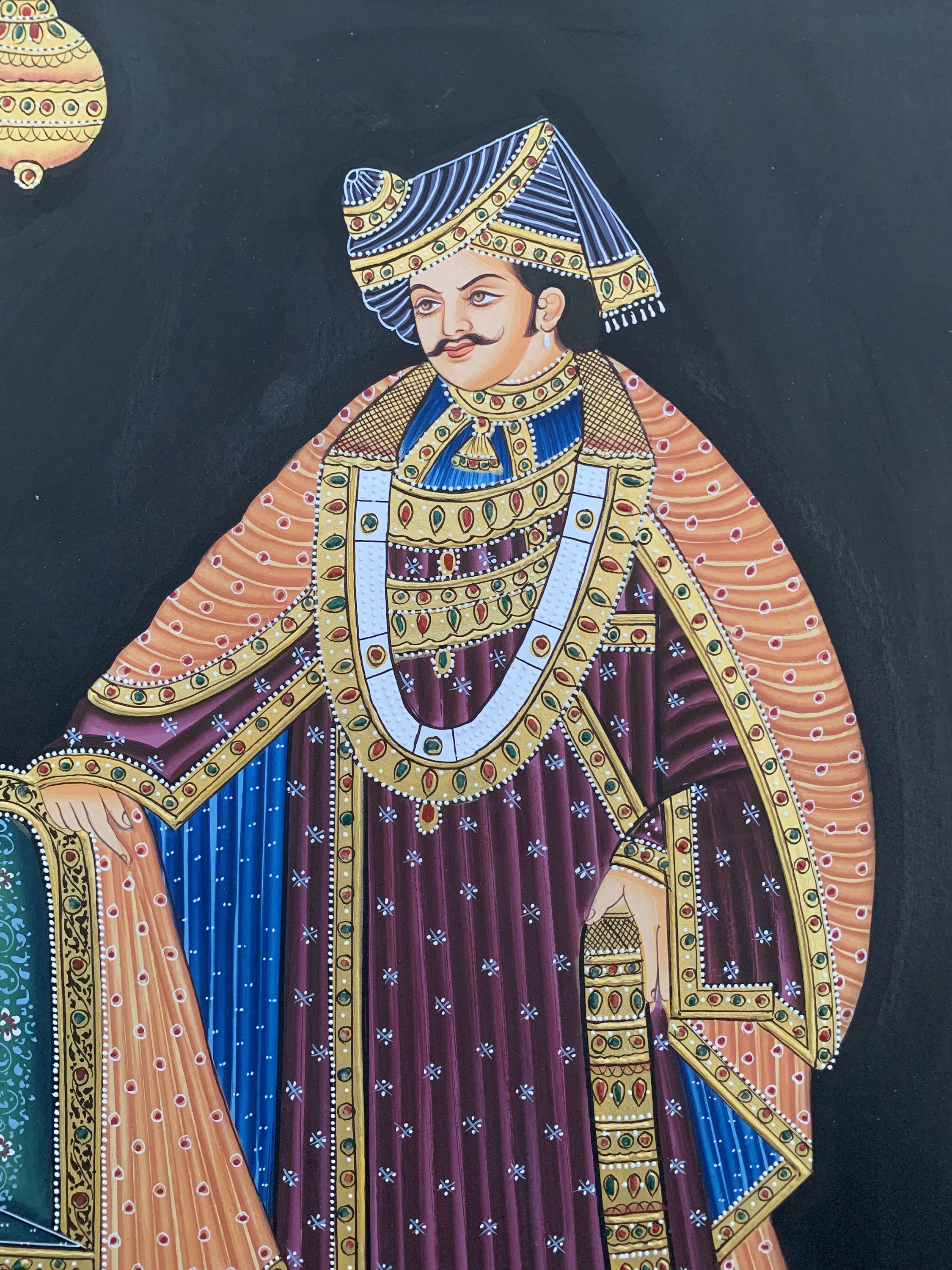 Rajasthani Maharaja Miniature Handmade Painting with frame for Wall ...