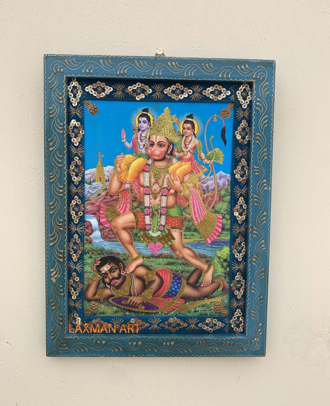 Hanuman God Frame, Ram Laxman Hanuman Photo Frame, Ram Bhakt ...
