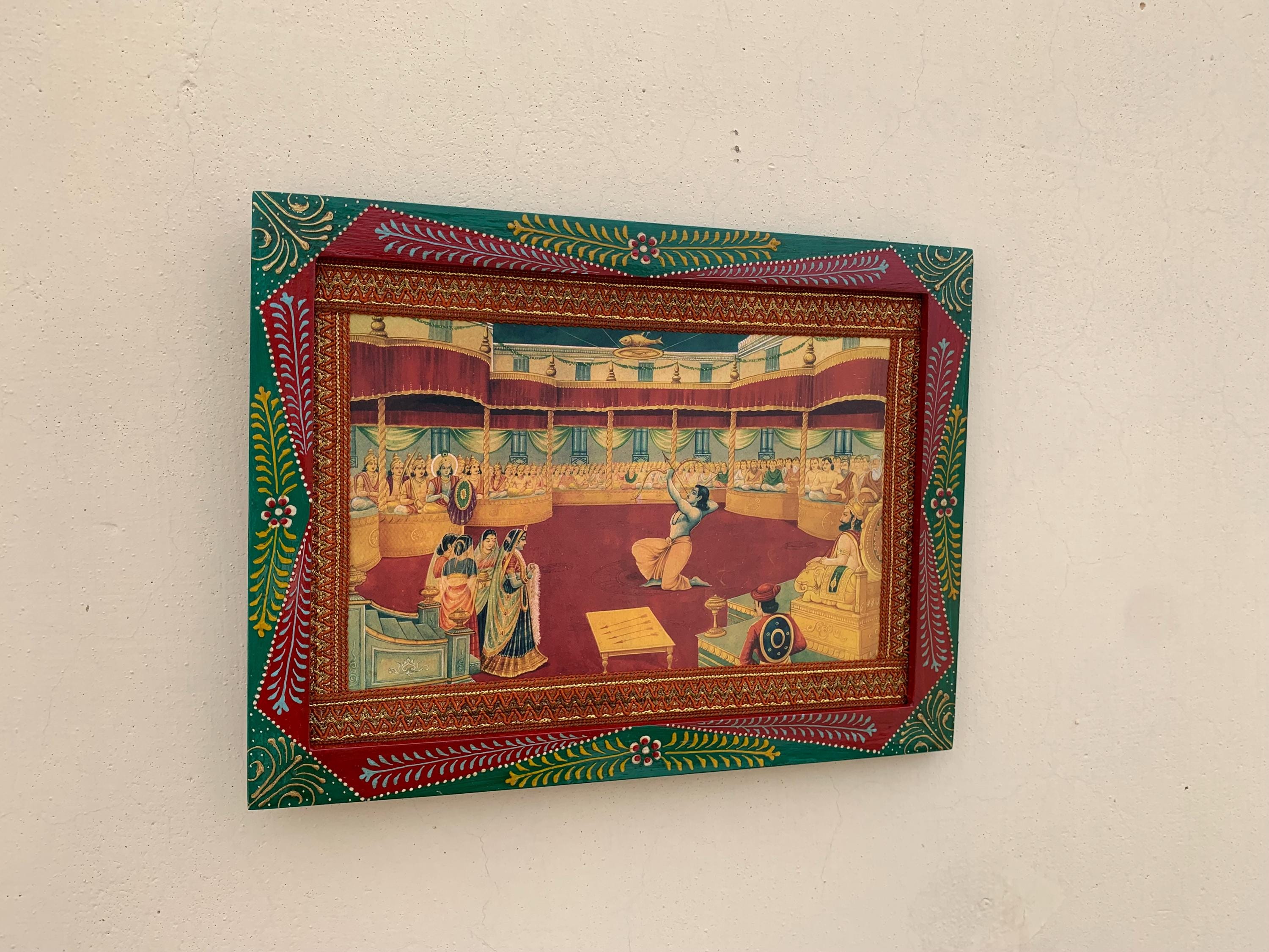 Vintage Arjuna Photo: Draupadi Swayamvara Scene, Indian Mythology Print ...
