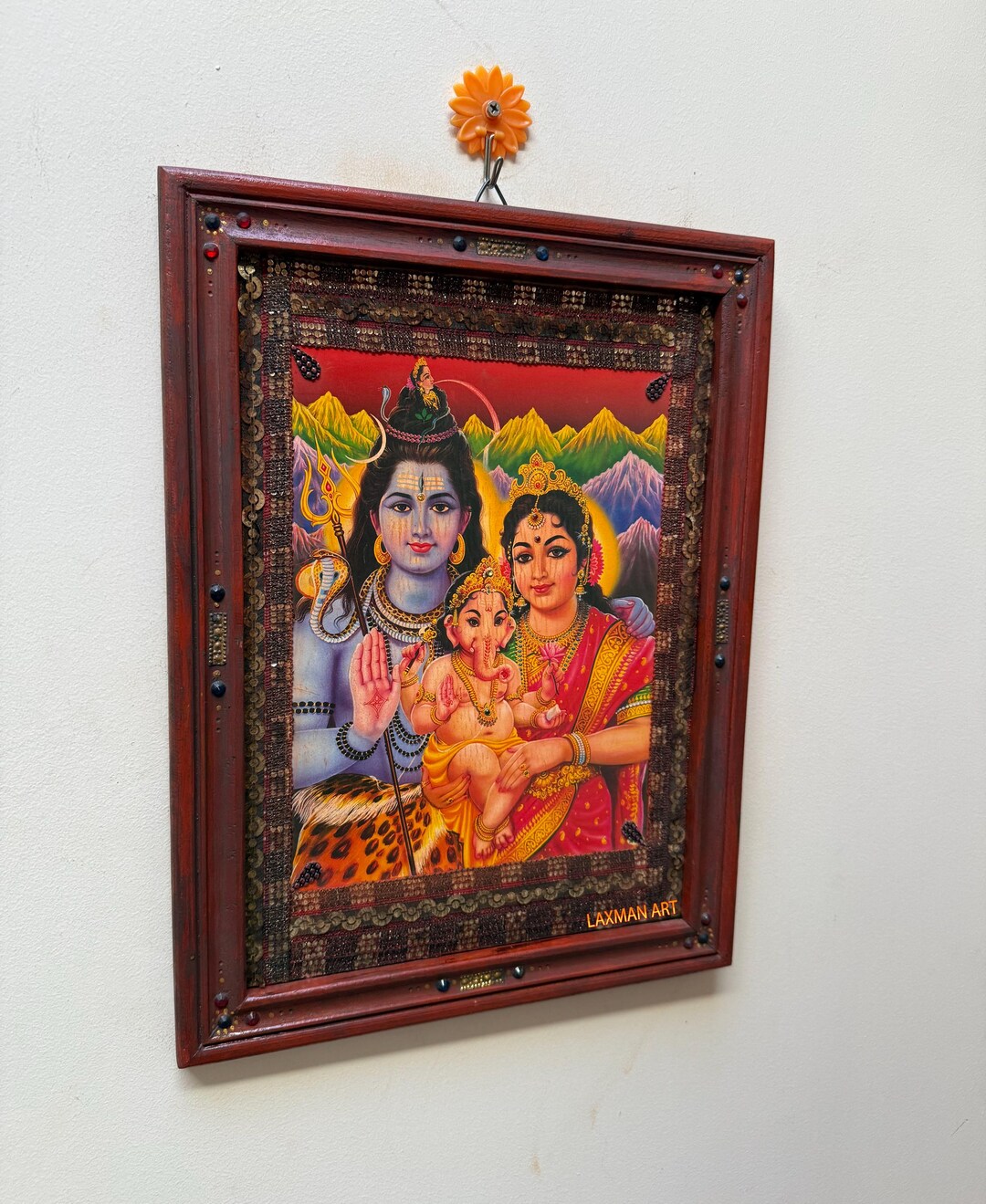 Hindu Deity Posters Shiva Paravati Ganesha Handcrafted God Frame ...