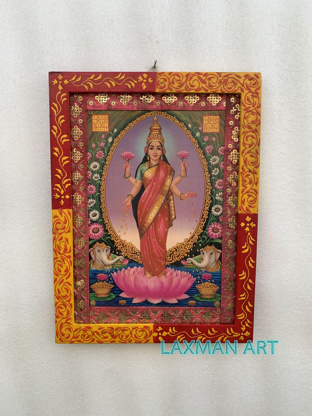 Frame Photo Lakshmi, Laxmi Mata Vintage Photo Frame, Indian Gods Deity ...