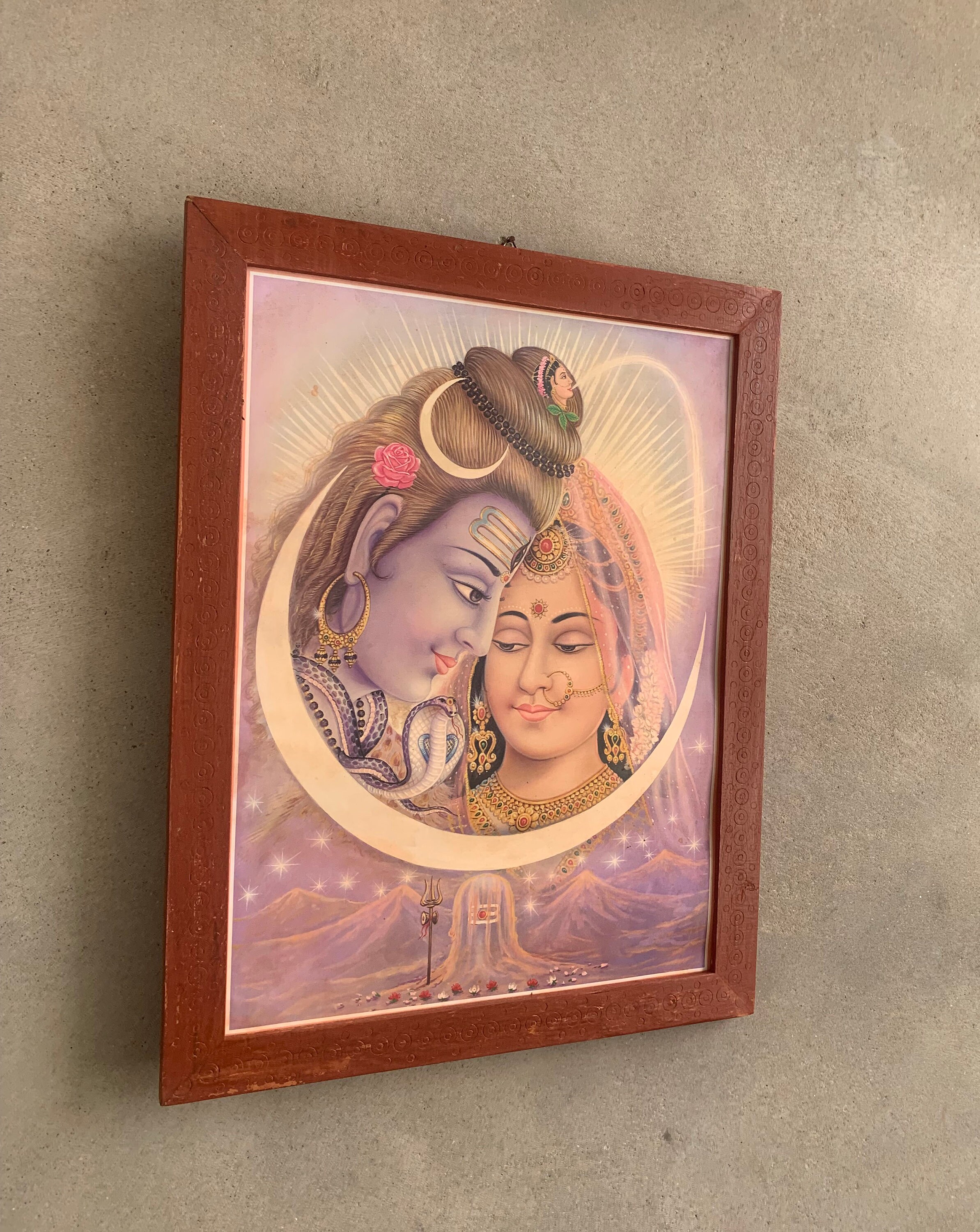 Vintage Shiva Parvati Photo Frame Indian God Poster Frame - Etsy UK