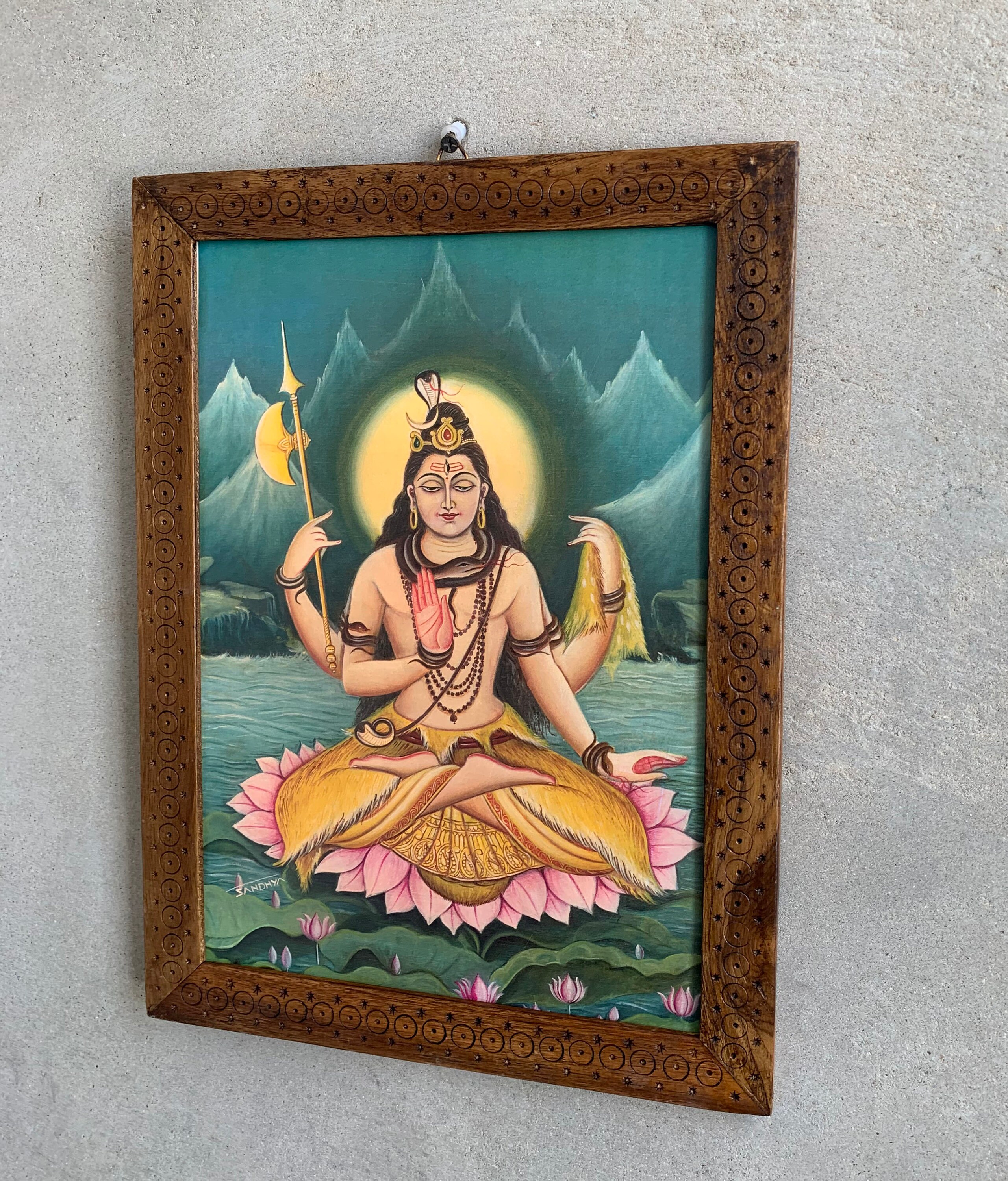 Vintage Frame God Shiva Deity Photo Frame Indian God Wooden - Etsy