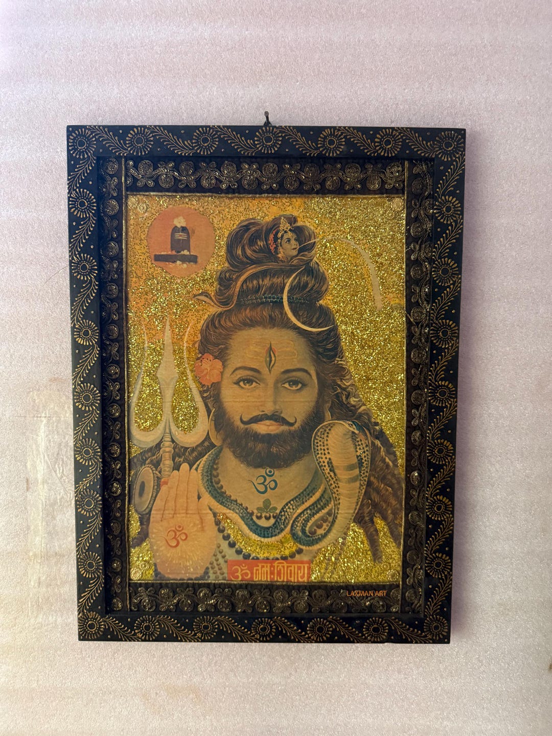 Old God Shiva Photo Frame, Mahadev Shankar Picture Frame, Wall Art ...