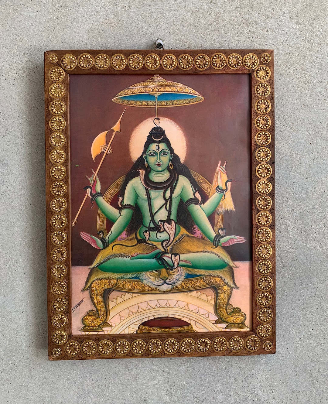 Old Vintage God Frame Shiva Photo, Hindu God Picture, Indian Deity God ...