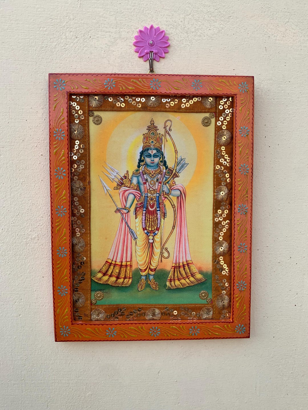 Krishna Photo, God Krishan Vintage Photo, Indian Religious Art Handmade ...