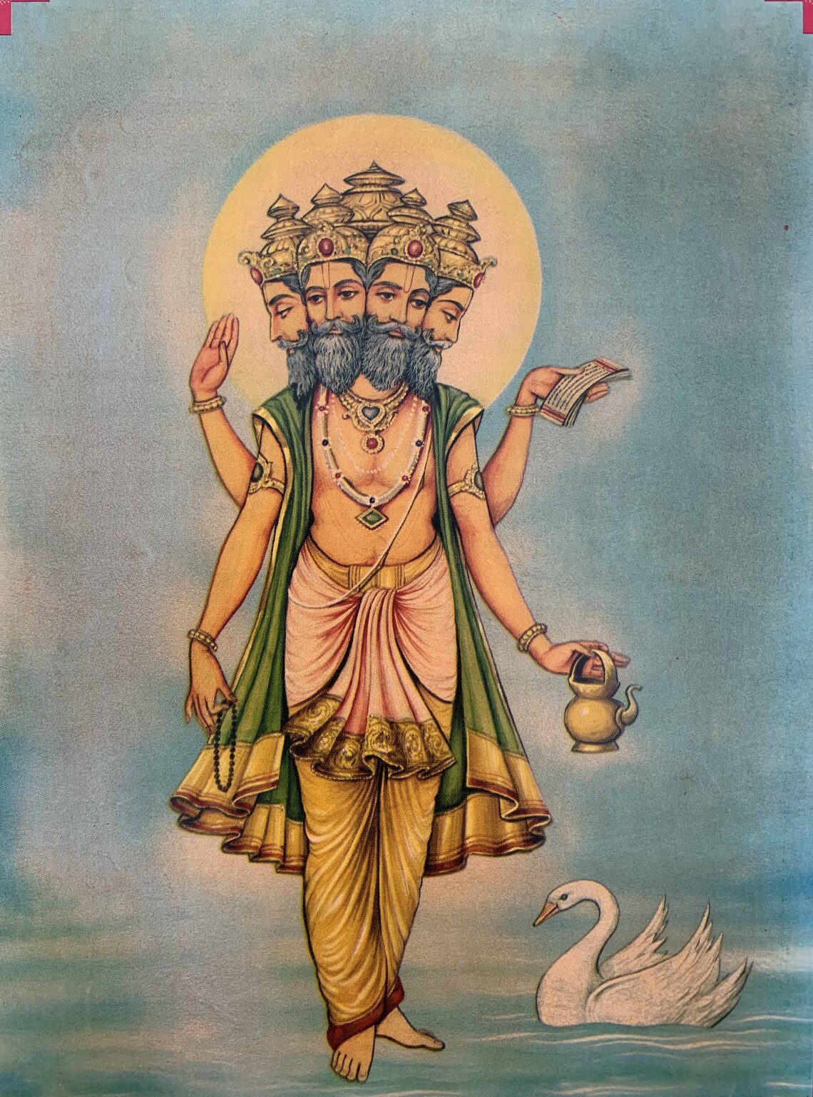 God Brahma Photo Indian Hindu Gods Deities Vintage Religious - Etsy