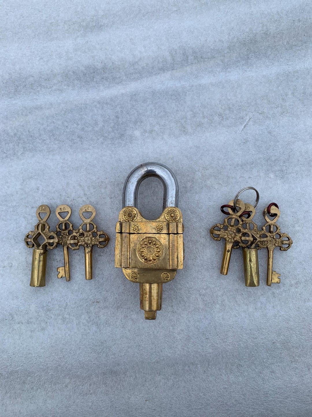 Handmade Brass Puzzle Lock: Vintage Style Security Lock With Keys - Etsy