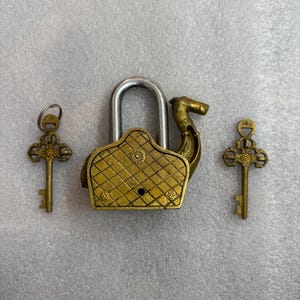 Brass Camel Lock, Vintage Safety Lock, Camel Shaped Lock, Vintage ...