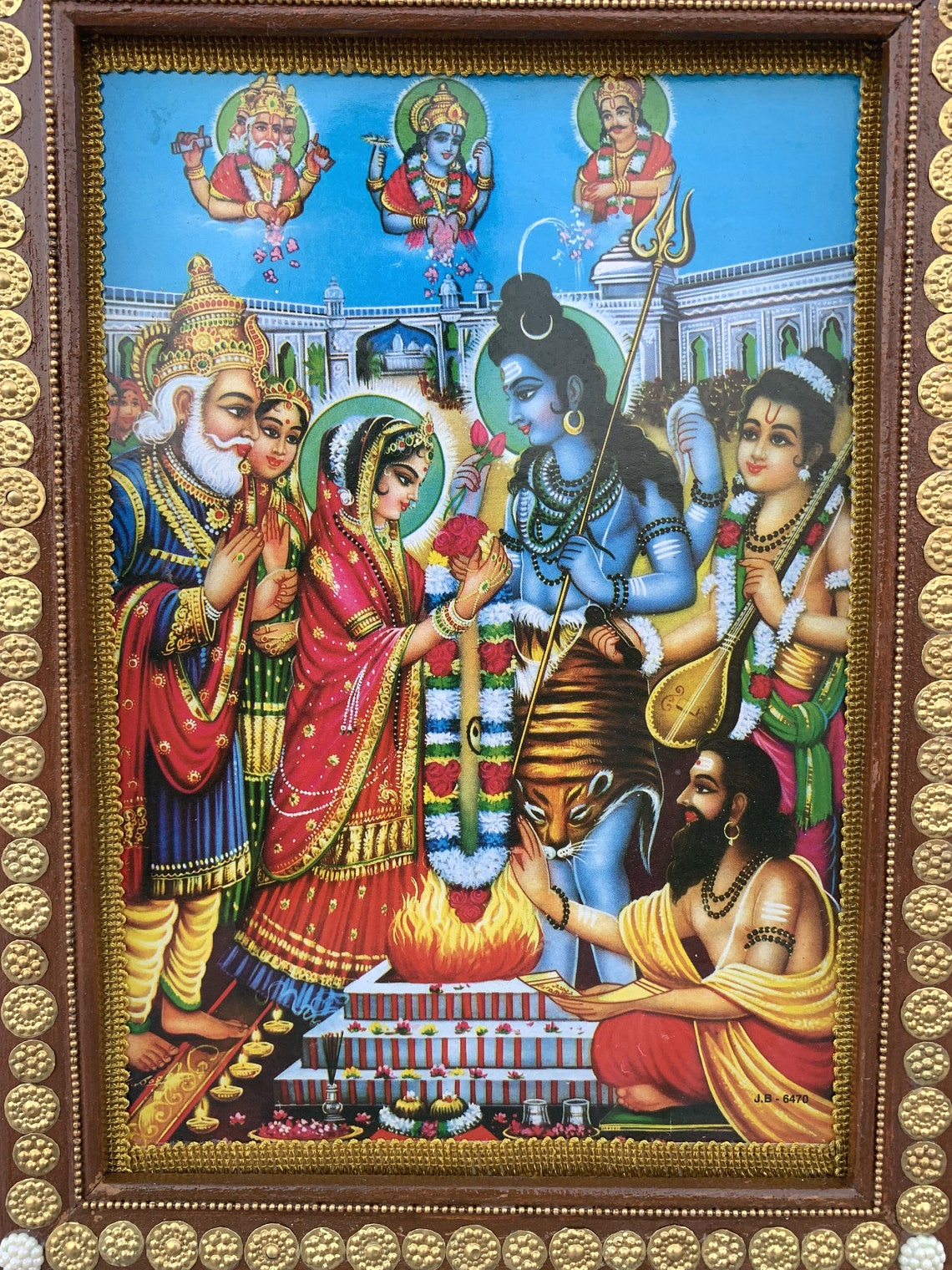 Shiva Parvati Photo Frame Shiv Parvati Vivah/marriage | Etsy