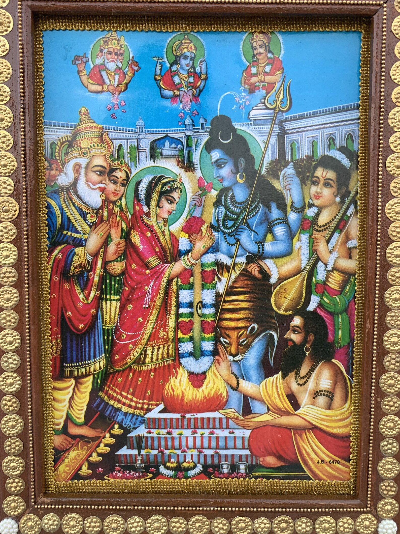 Shiva Parvati Photo Frame Shiv Parvati Vivah/marriage | Etsy