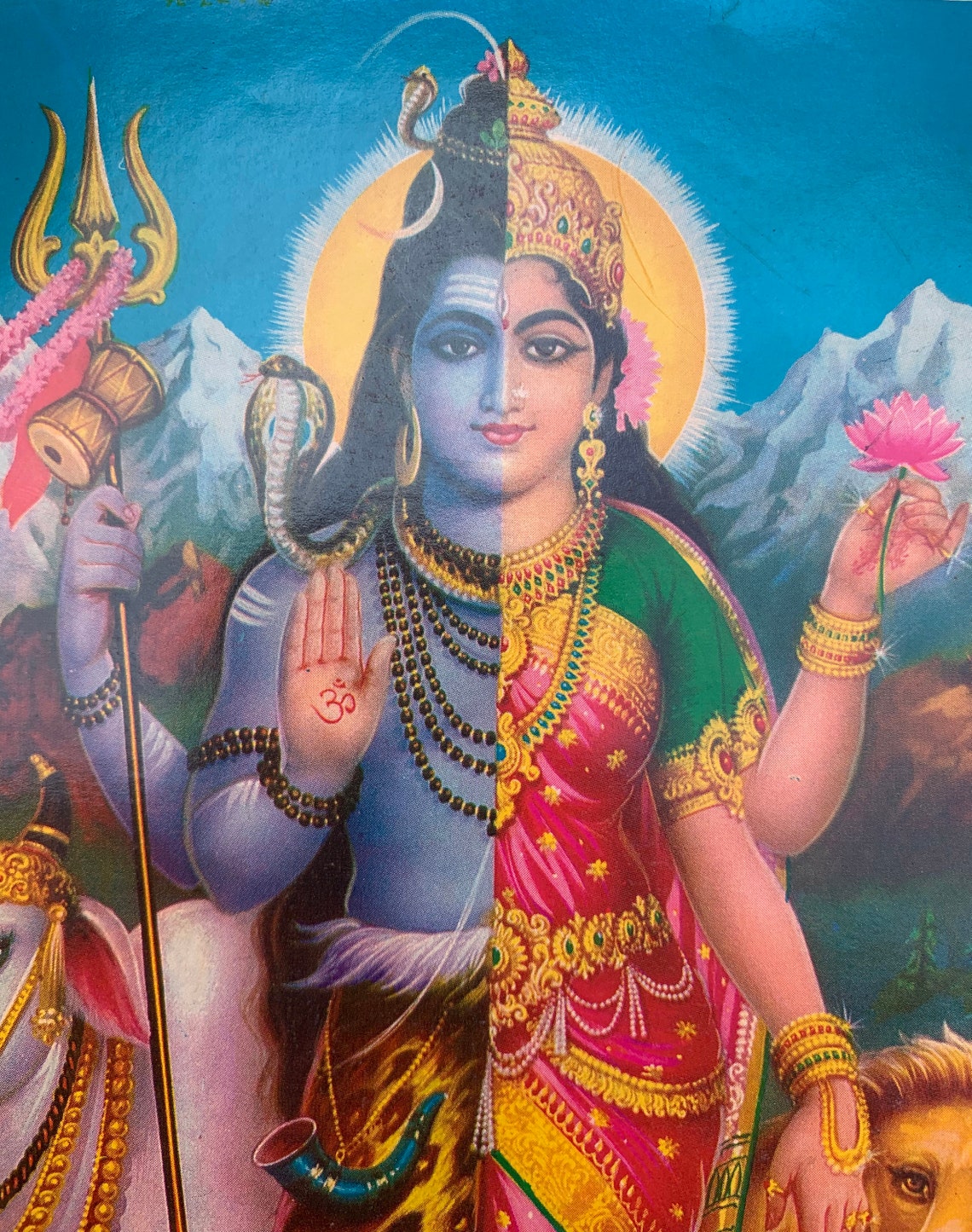 Shiva Parvati Photo Frame Ardhanari Photo Frame Vintage | Etsy