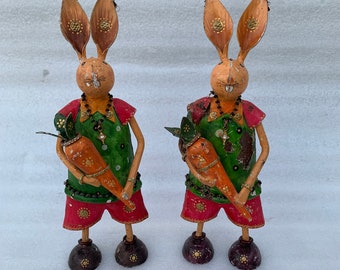 Metal Rabbit Statue - Etsy