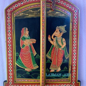 Wooden Window Frame Vintage, Handpainted God Ganesha Devotee Window ...