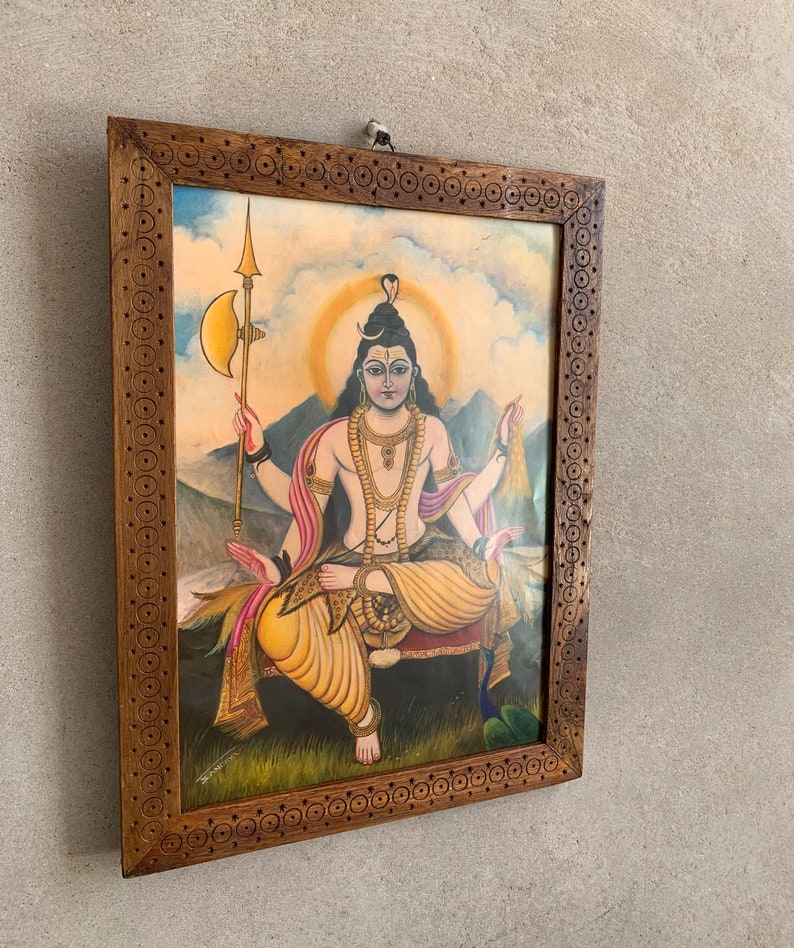 Vintage Indian God Shiva Picture Frame God Photo Frame - Etsy