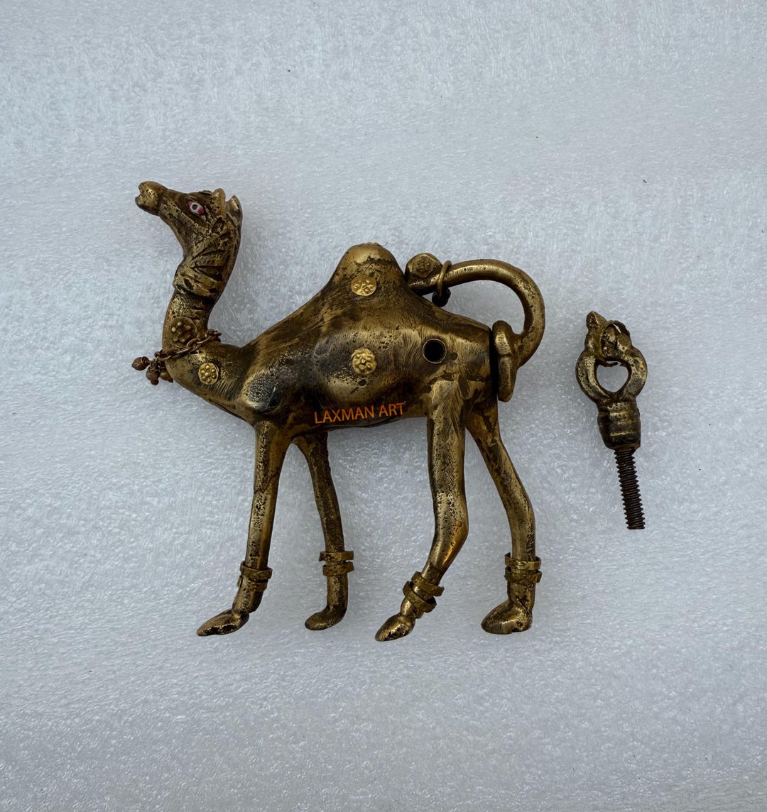 Antique Lock, Camal Vintage Lock Animal Figurative Shape Rare Tricky ...