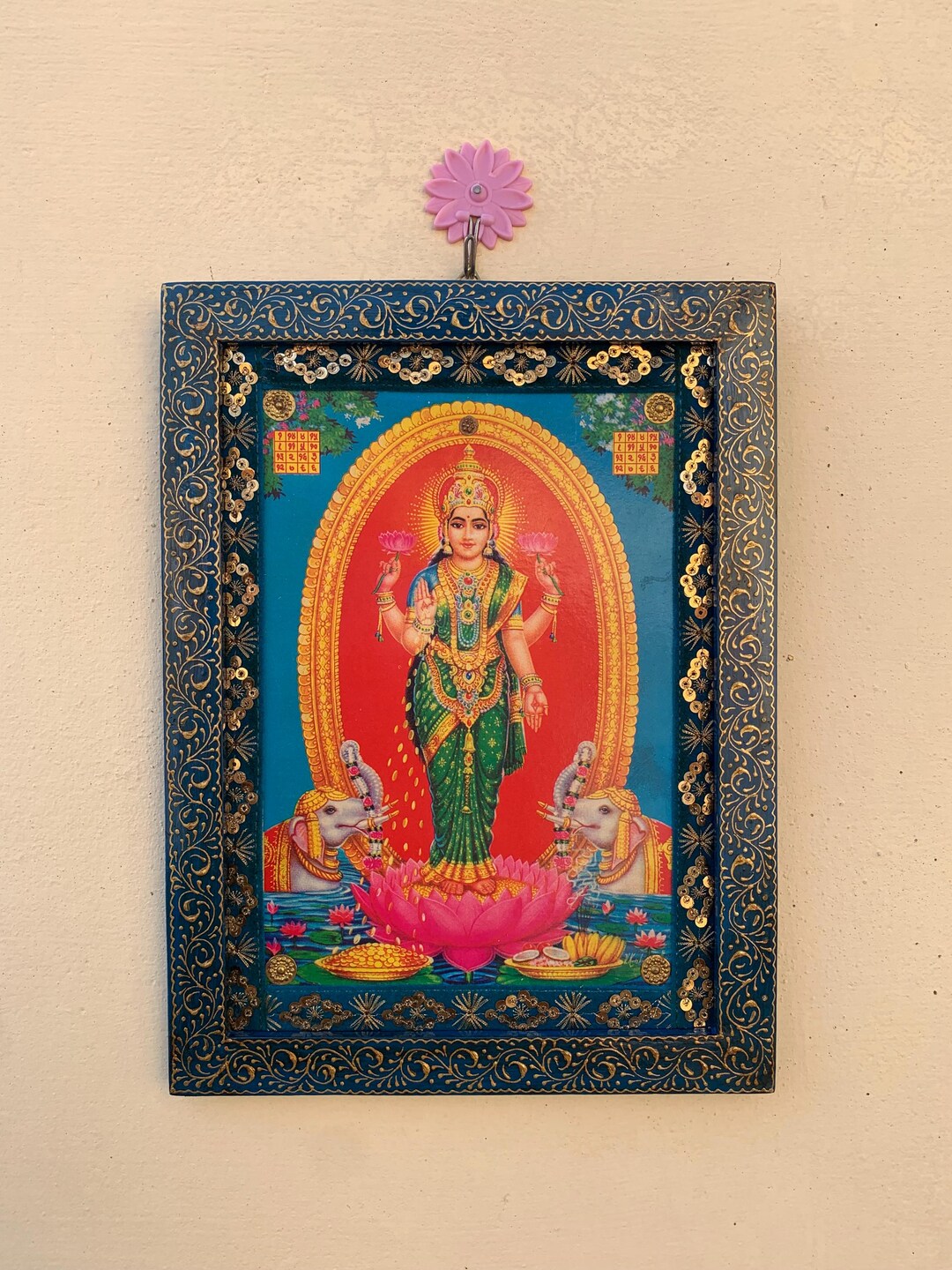 Lakshmi Frame, Laxmi Mata Vintage Photo Frame, Indian Gods Deity Photo ...