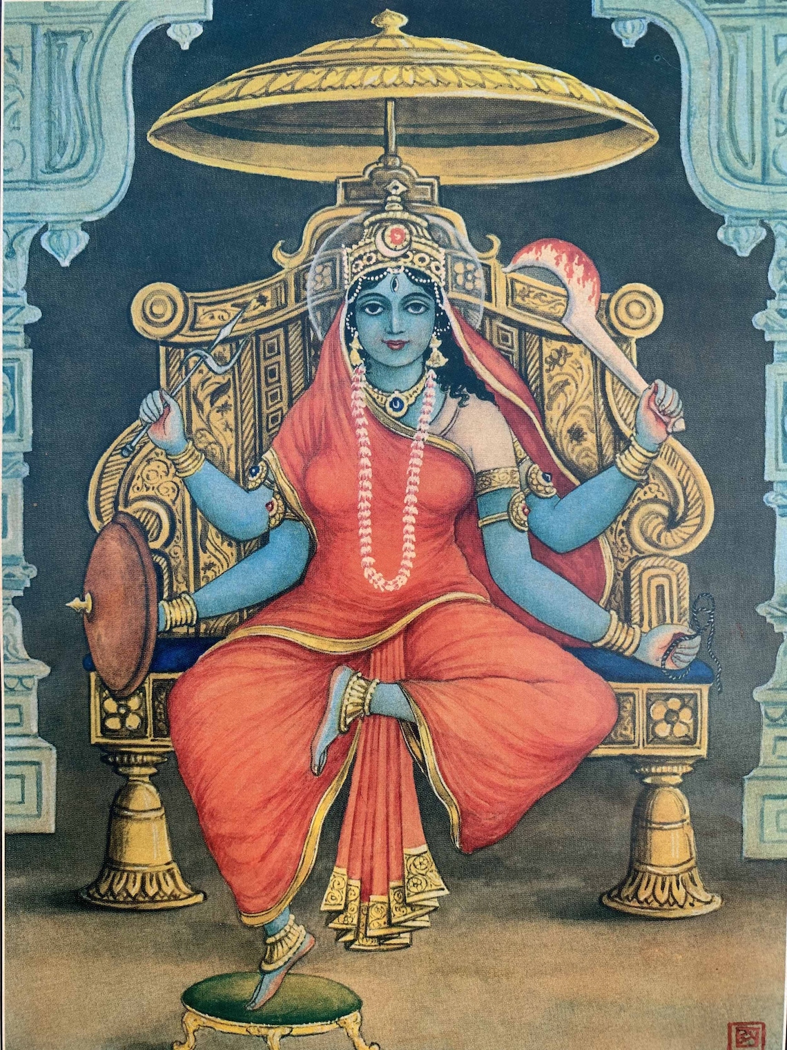 Indian Goddess Mata Matangi Photo Vintage Indian Hindu God | Etsy