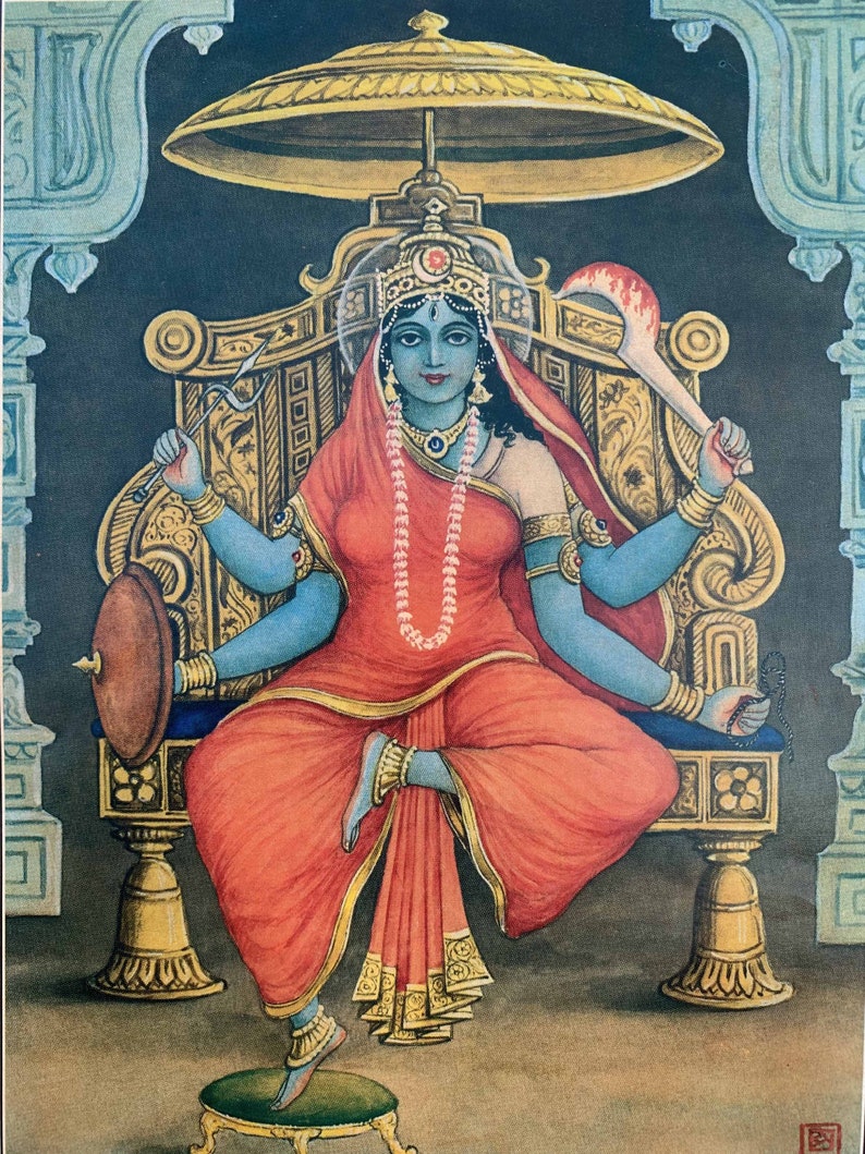 Indian Goddess Mata Matangi Photo Vintage Indian Hindu God | Etsy