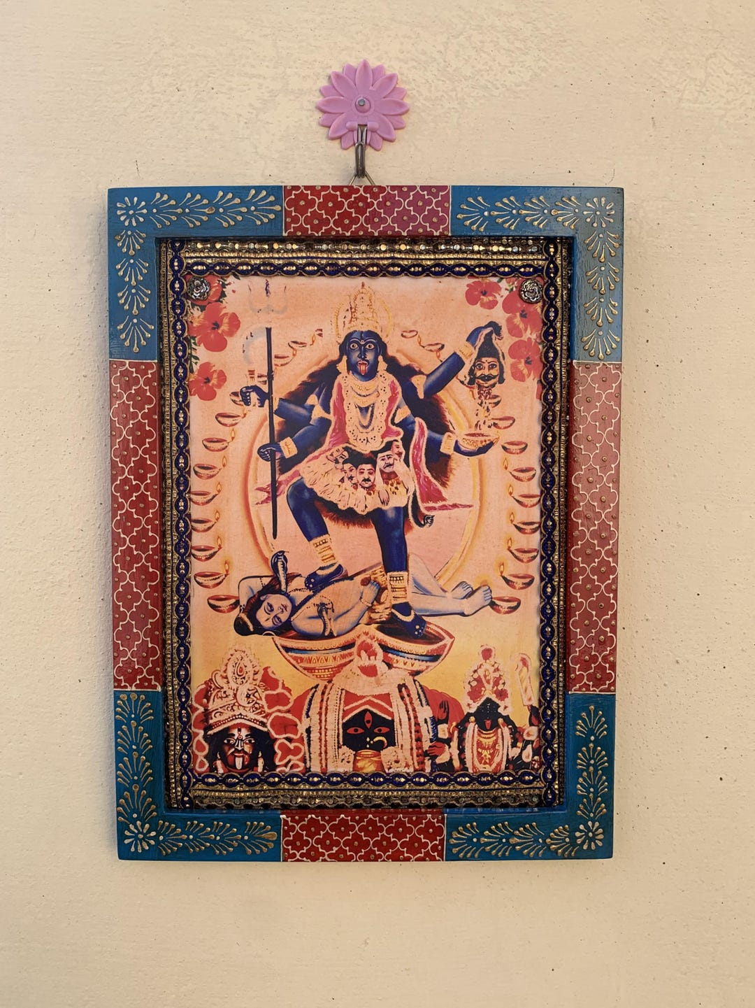 India Kali Shiva Frame, Vintage Indian Religious God Photo, Indian ...