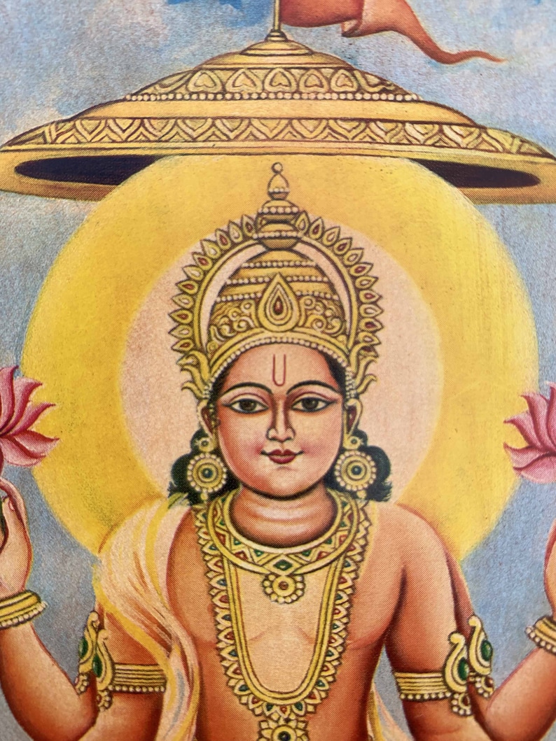 God Suryadev Photo Deity Sun Vintage Picture Frame Indian - Etsy