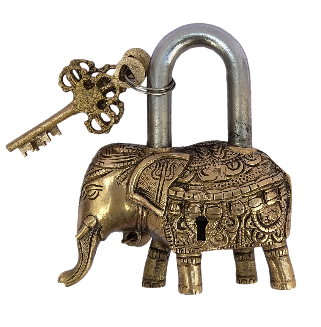 Brass Elephant Lock: Vintage Style Collectible Security Lock With Keys ...