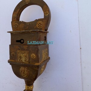 Old Lock, Brass Work Iron Square Tricky Puzzle Lock With 3 Key, Vintage ...