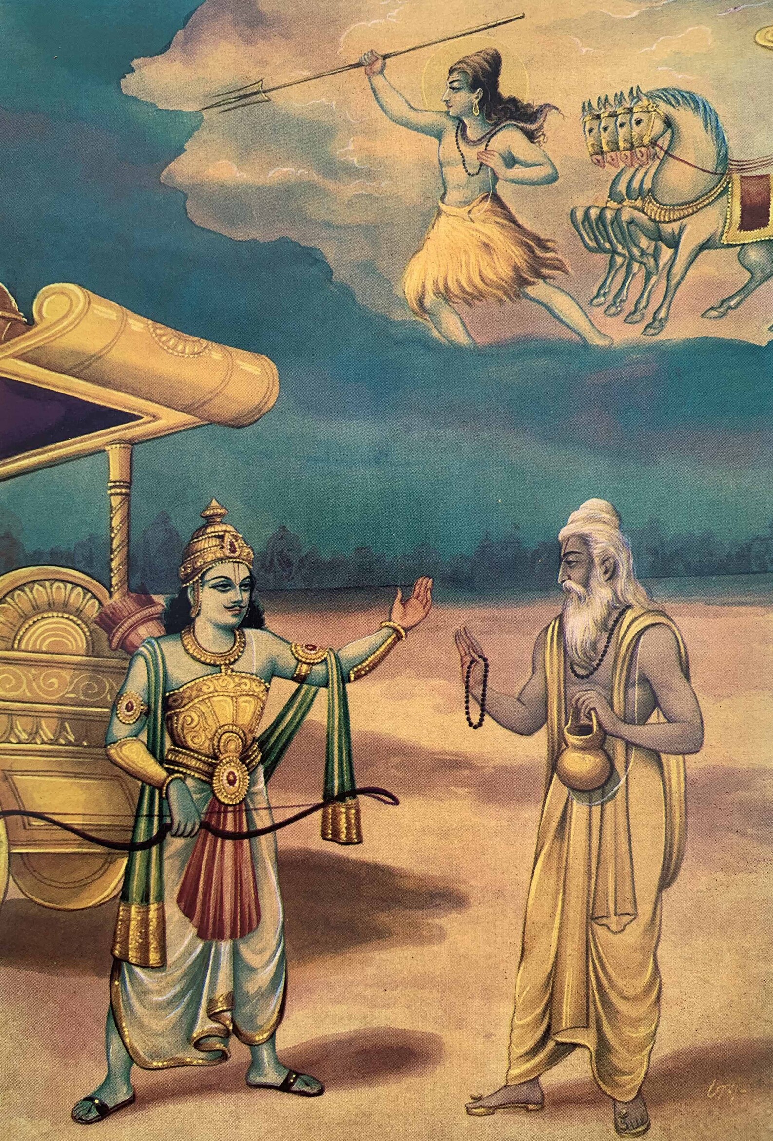 Arjun Dronacharya Photo A Scene From Mahabharat Indian Hindu - Etsy