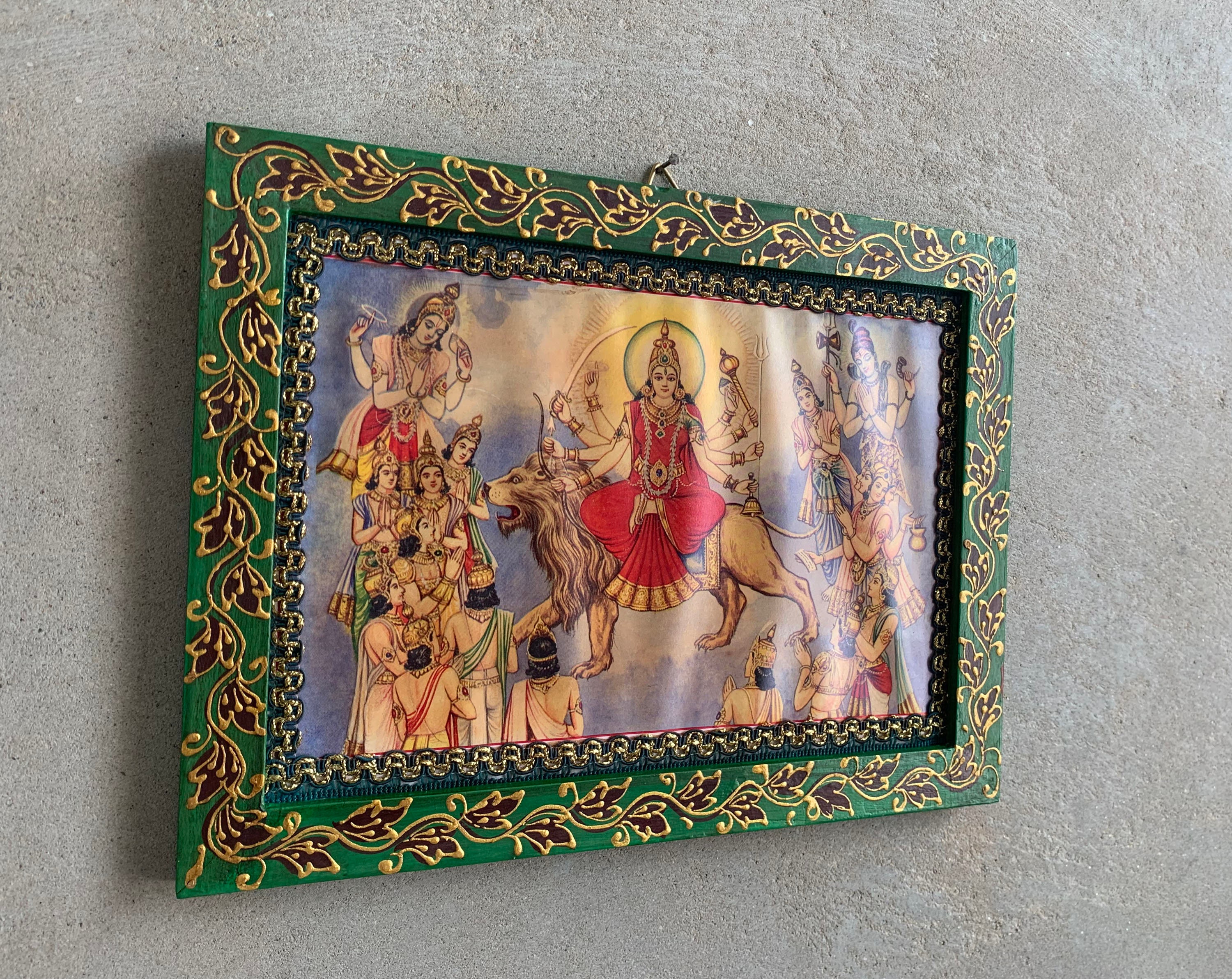 Durga Mata Frame Jagdamba Durga Mahadevi Photo With All Gods - Etsy