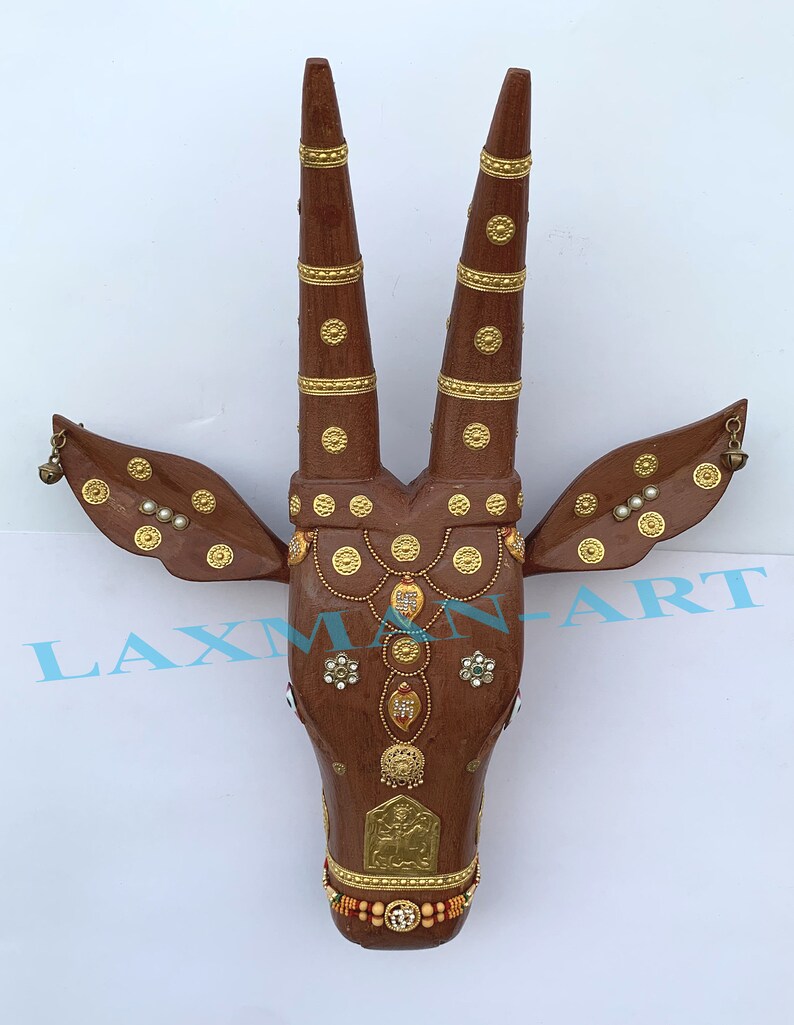 Wooden Cow Head Statue Vintage Indian Nandi Cow Head Handmade - Etsy