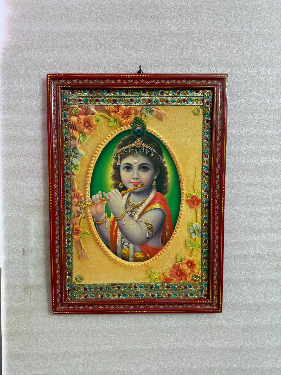 Bal Krishna Frame, Lord Krishna Handmade Picture Frame, Art Work Frame ...