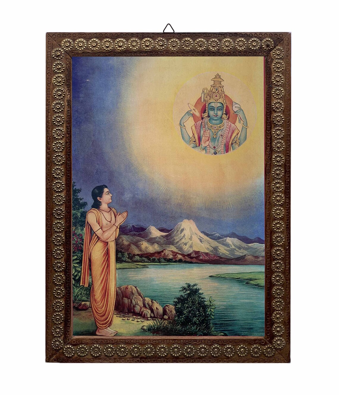 God Suryadev Photo Surya Upasana A Man Worshiping the Sun | Etsy