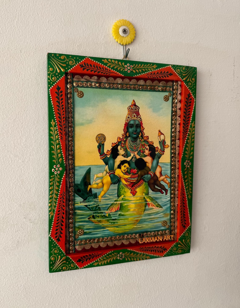 God Vishnu Matsya Avatar Photo Frame: Wall Art Home Decor Indian ...