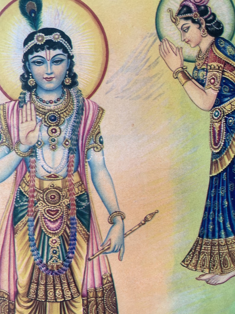 Krishna Photo Frame Krishna Vintage Photo Indian Deities - Etsy