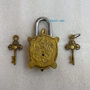 Vintage Lock, Brass Turtle Lock, Tortoise Lock, Old Indian Home Decor ...