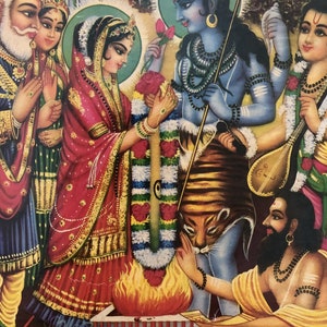 Shiva Parvati Photo Frame, Shiv Parvati Vivah/marriage Handmade Photo ...