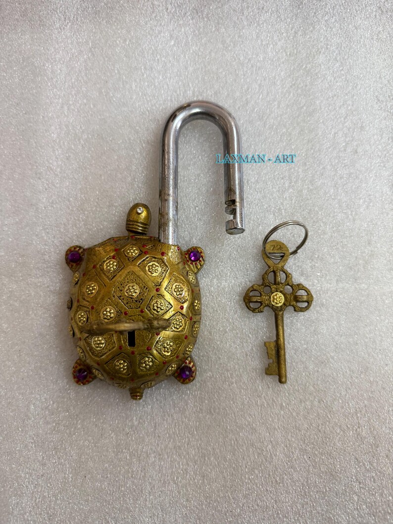 Vintage Lock, Brass Turtle Lock, Tortoise Lock, Old Indian Home Decor ...