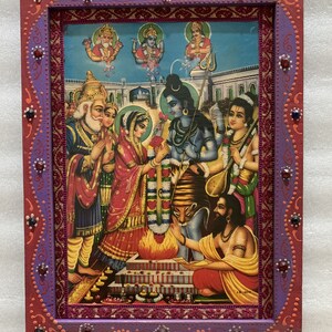 Shiva Parvati Photo Frame, Shiv Parvati Vivah/marriage Handmade Photo ...