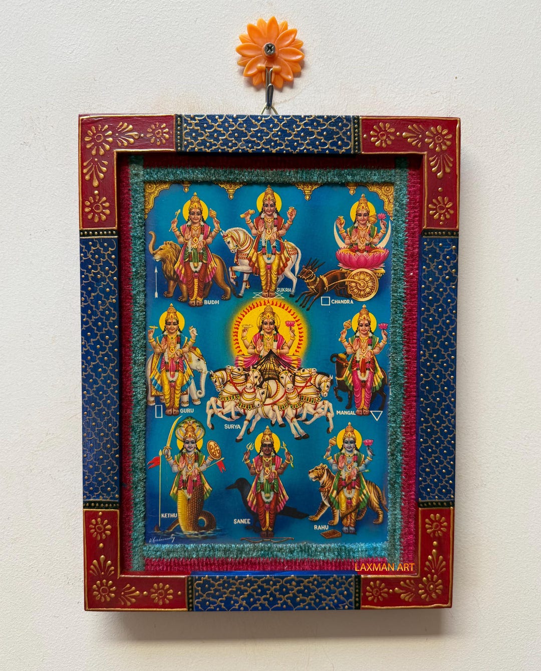 Navagraha Old Photo Frame: Nine Planets Hindu Astrology God Vintage ...