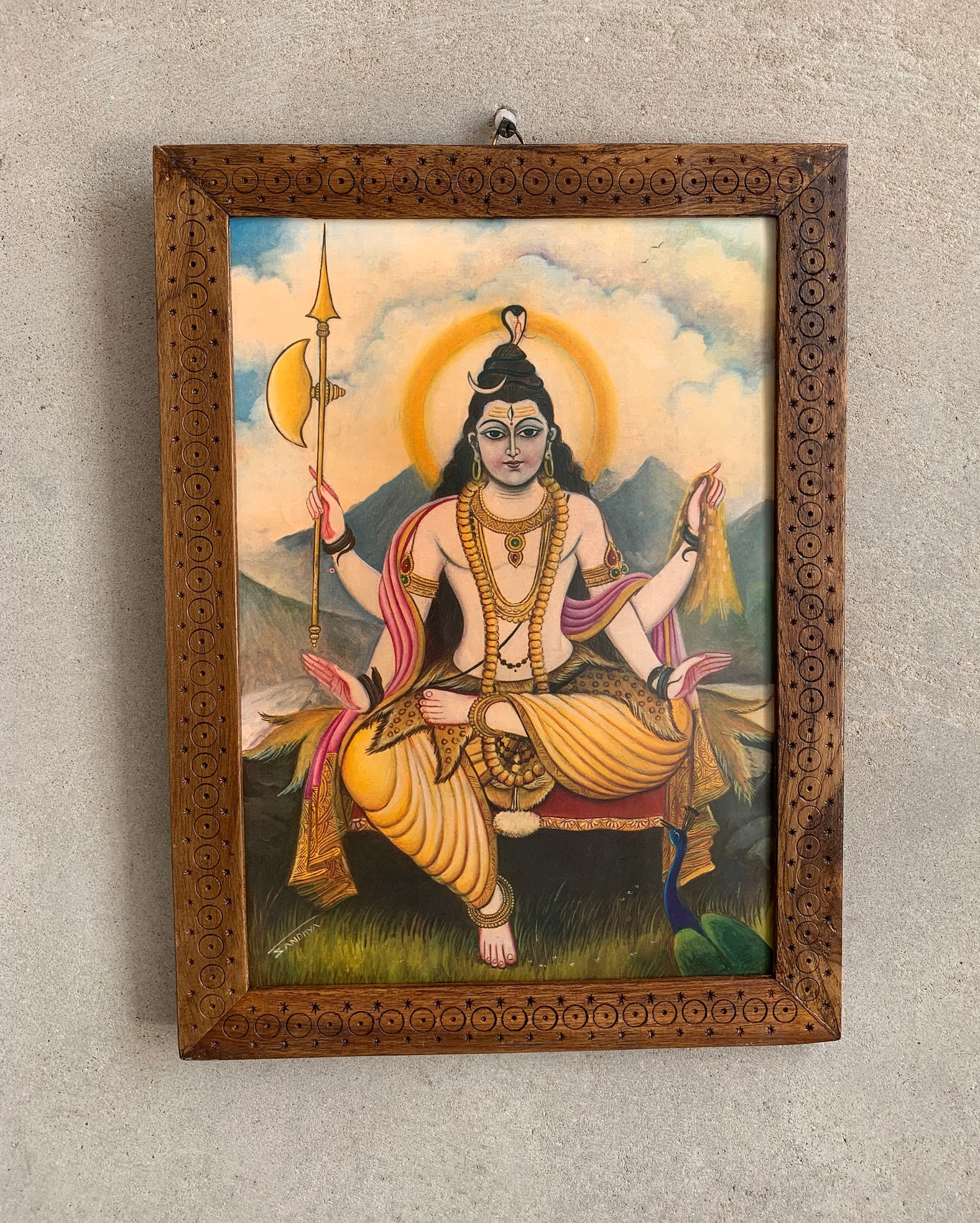Vintage Indian God Shiva Picture Frame God Photo Frame - Etsy