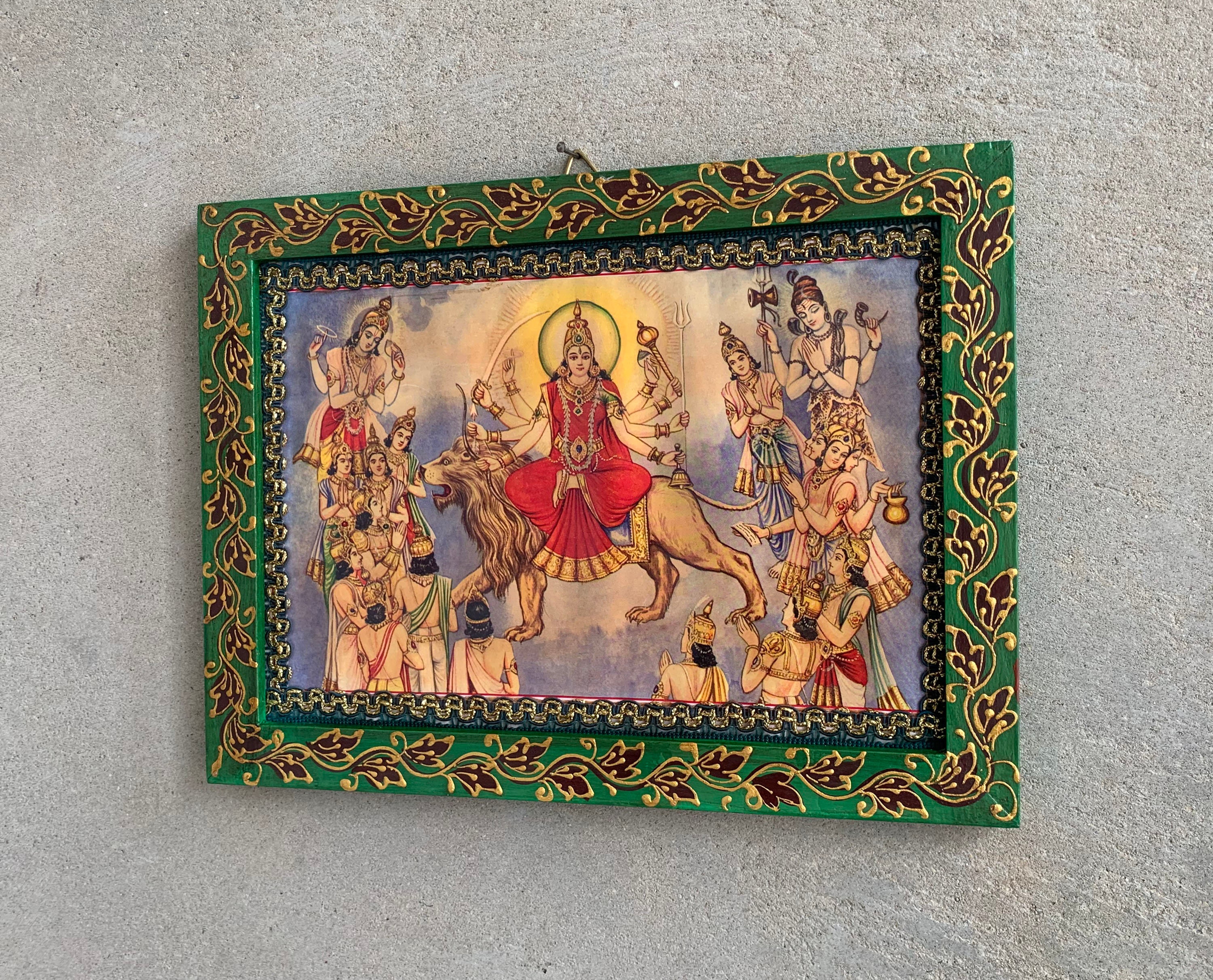 Durga Mata Frame Jagdamba Durga Mahadevi Photo With All Gods - Etsy