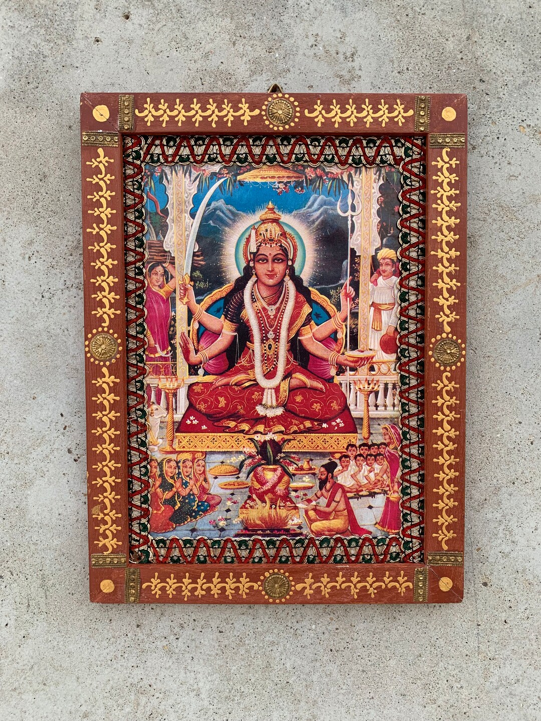 Frame Jai Santoshi Maa Photo, Vintage Indian Hindu Devotional Poster ...