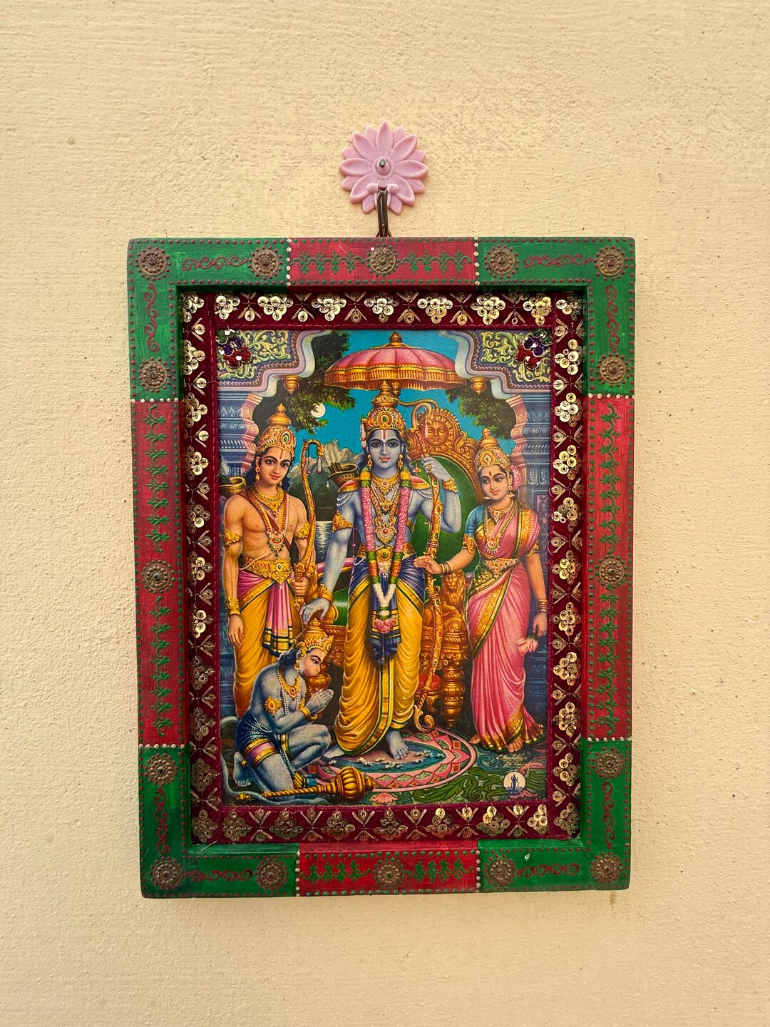 God Photo, Ram Darbar Photo, Lord Rama Family, Indian Collectible Hindu ...