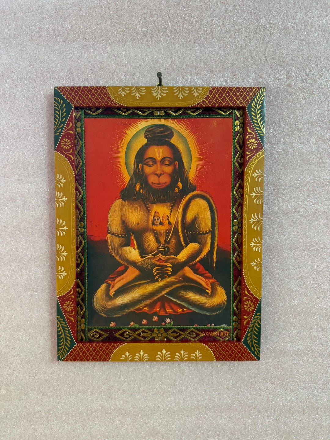 Vintage Hanuman Photo Frame, Ram Bhakt, Bajrangbali Photo, Vintage ...