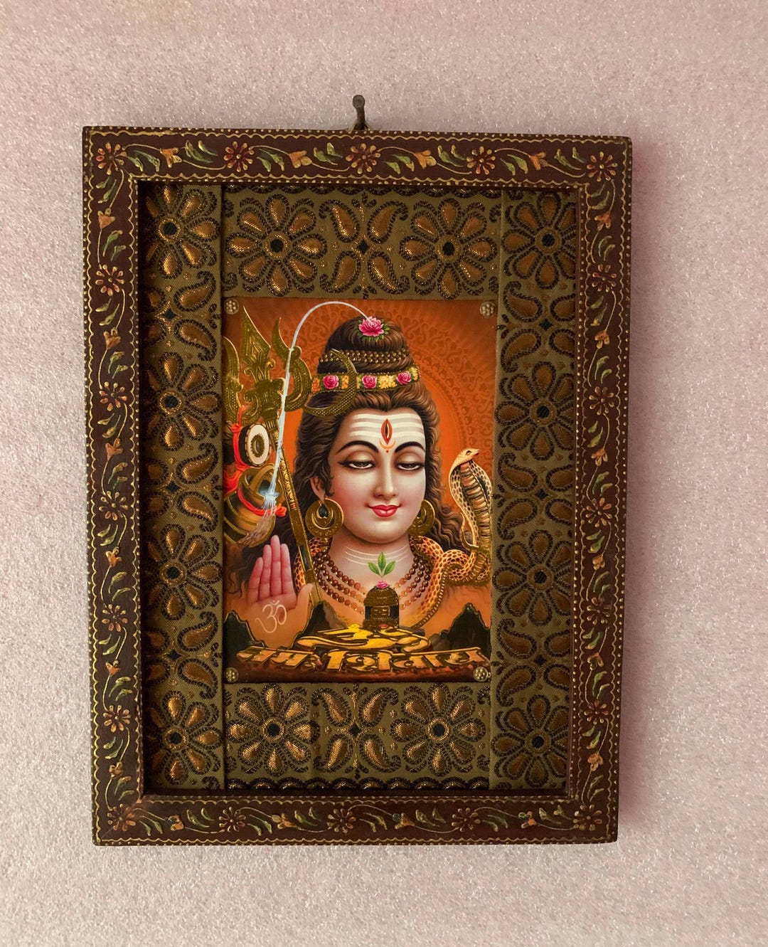 Shiva Frame, Art Work Vintage Handmade Frame, Lord Shankar Photo Frame ...