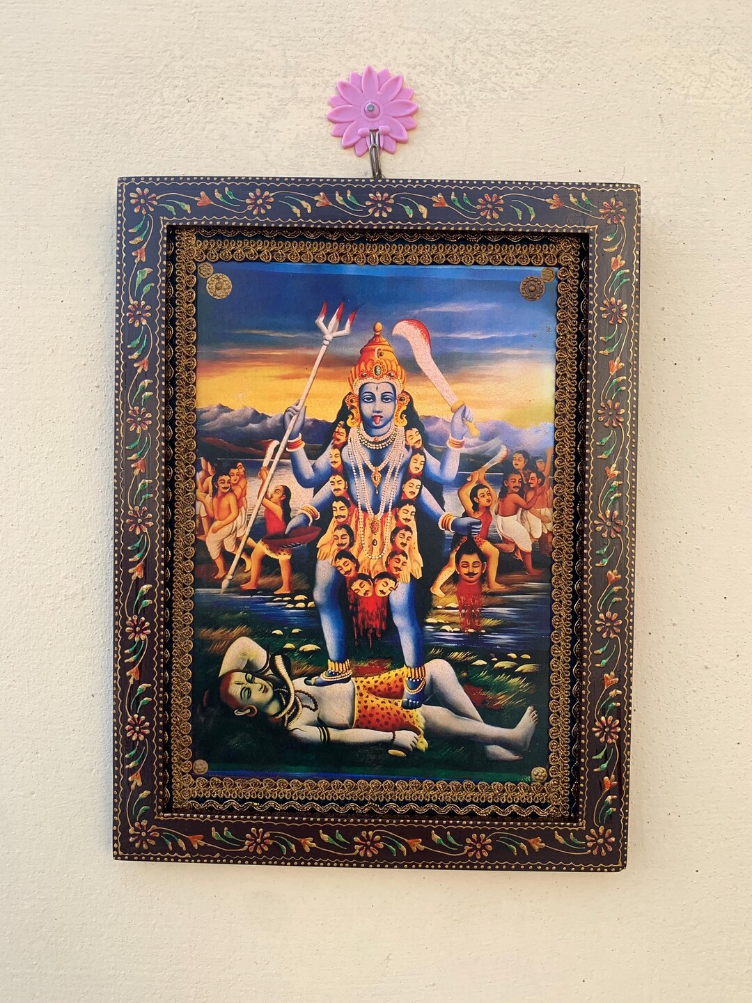 Kali Shiva Frame, Vintage Hindu Religious Indian God Photo, Indian ...